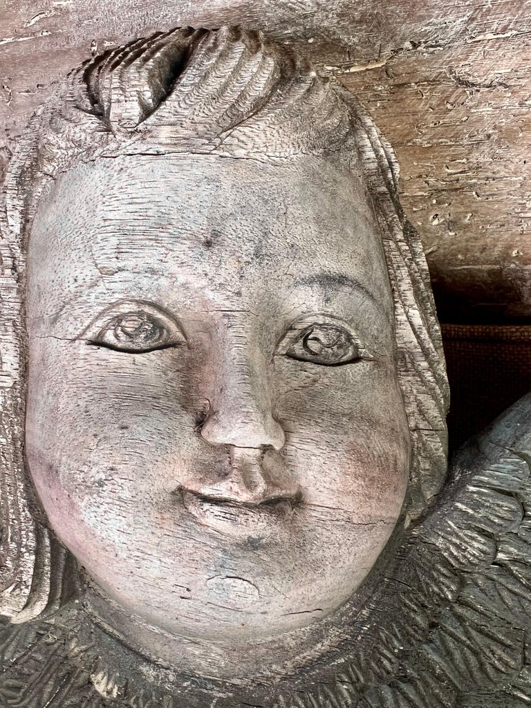 Italian Carved Cherub Face w/ Wings For Sale at 1stDibs