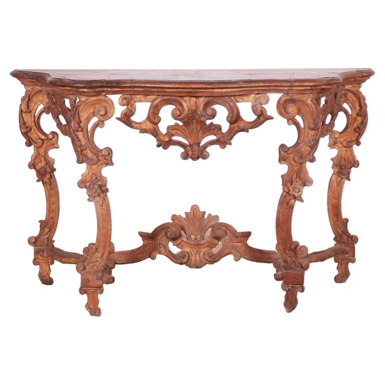 Italian Carved Console Table For Sale at 1stDibs