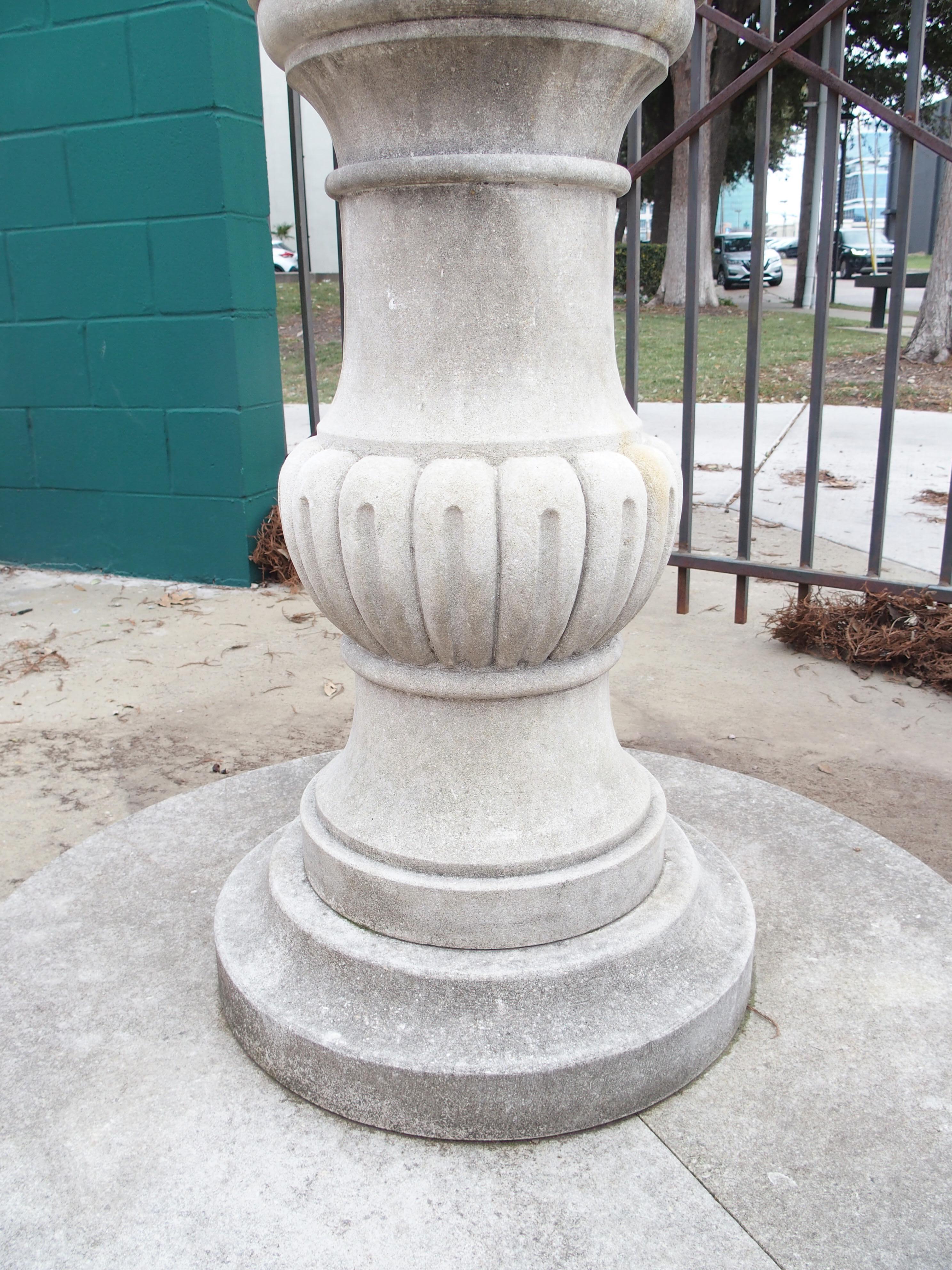 Italian Carved Limestone Baluster Form Armillary Sundial with Circular ...