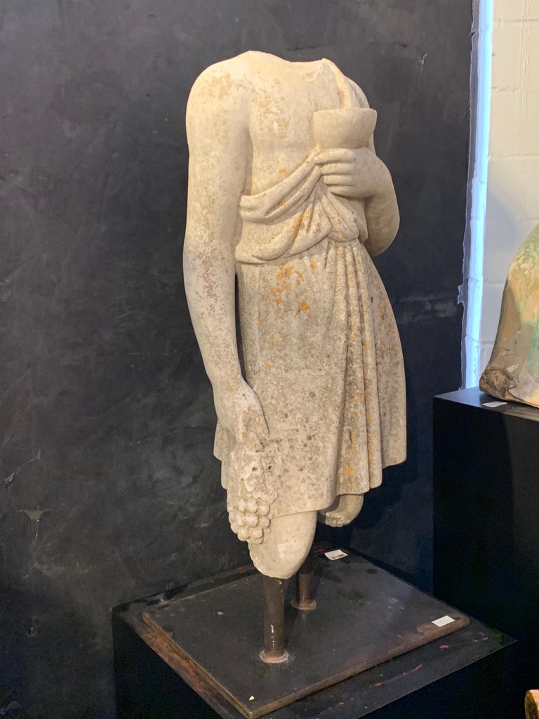 Italian Carved Limestone Garden Figure of Bacchus, Mid 20th Century ...