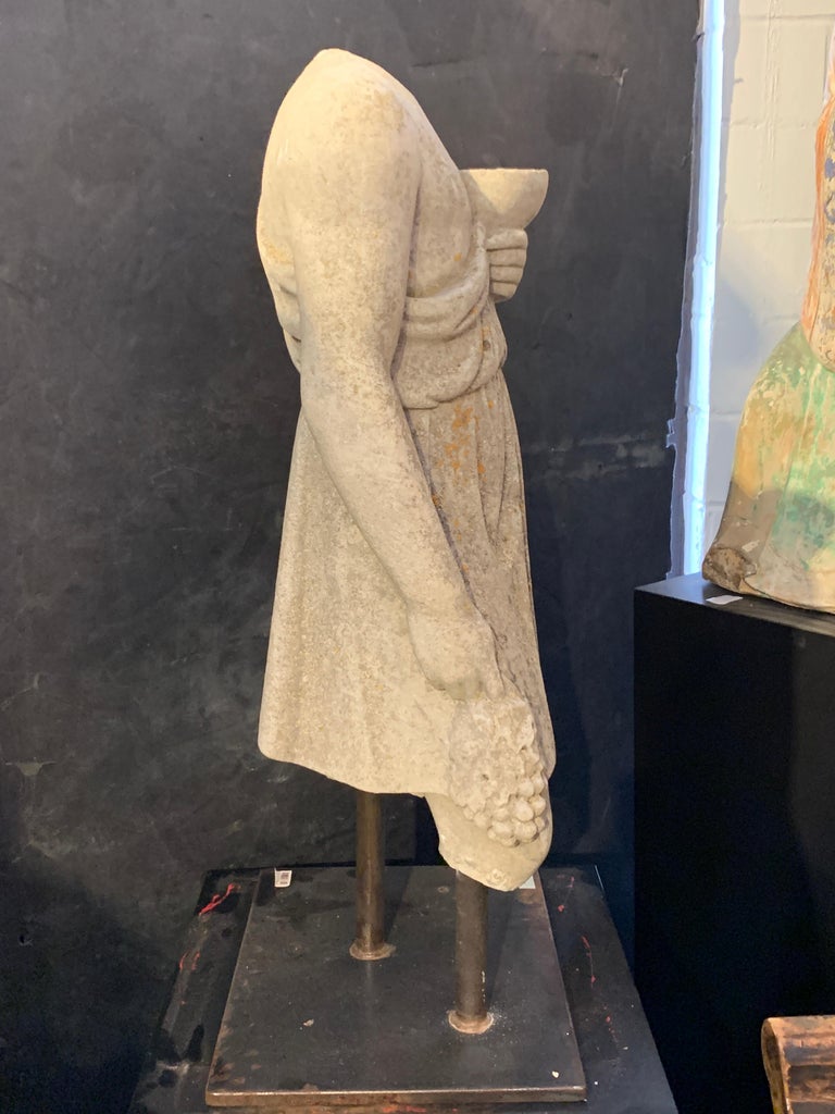 Italian Carved Limestone Garden Figure of Bacchus, Mid 20th Century ...