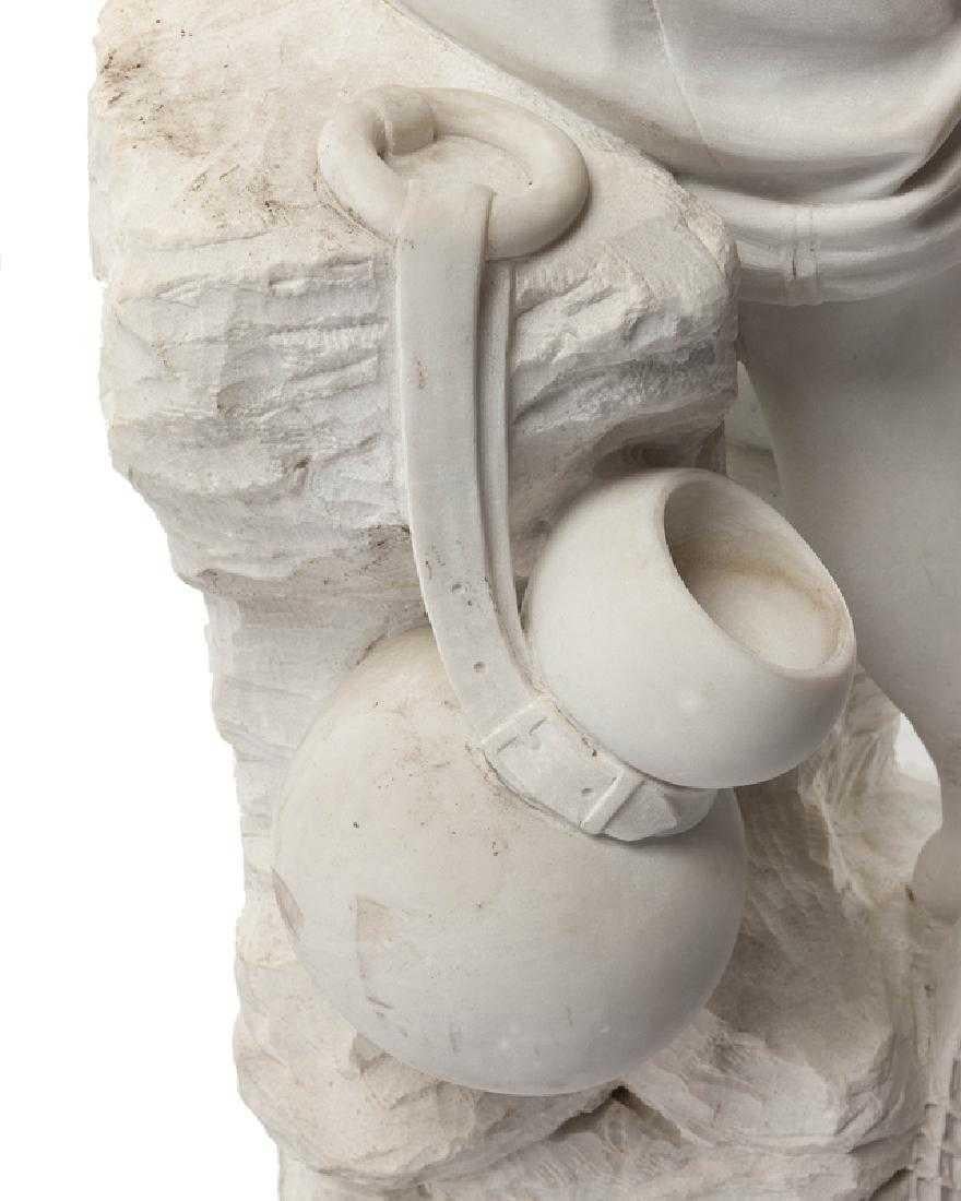 Italian Carved Marble Statue of a Boy, Signed For Sale at 1stDibs