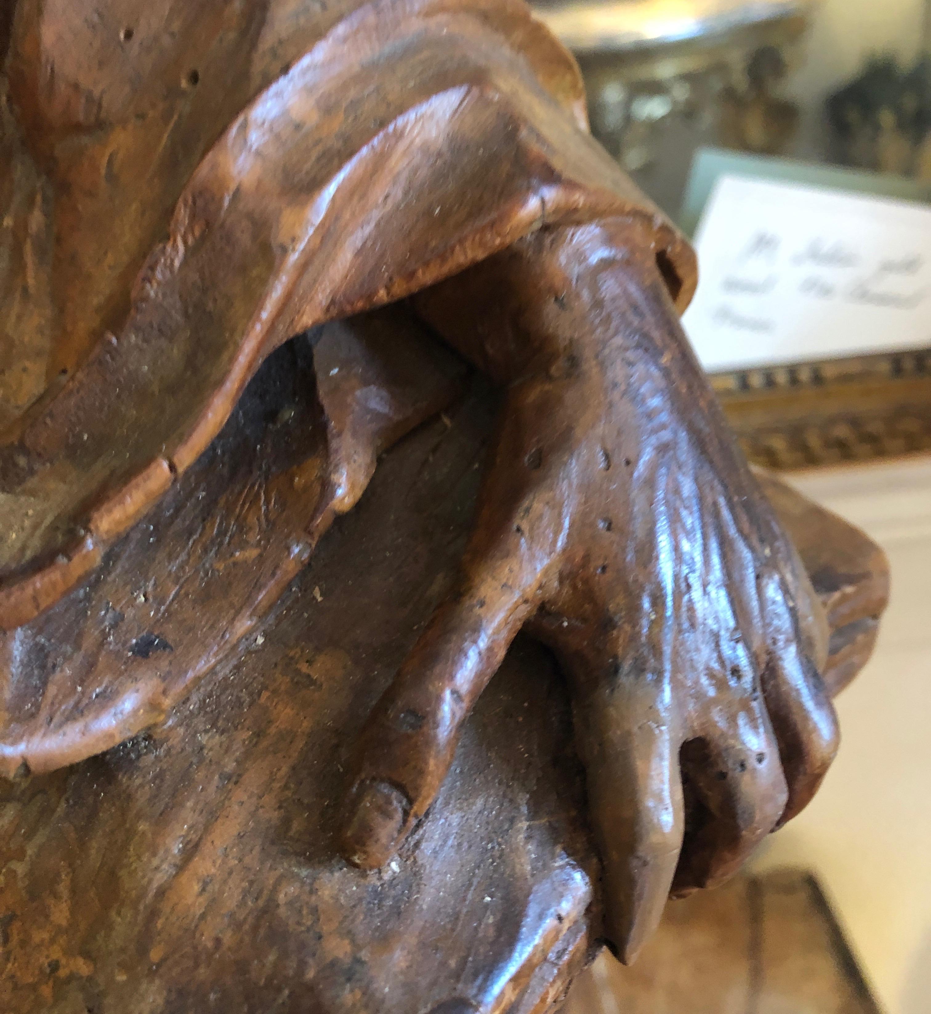 Italian Carved Religious Statue For Sale at 1stDibs