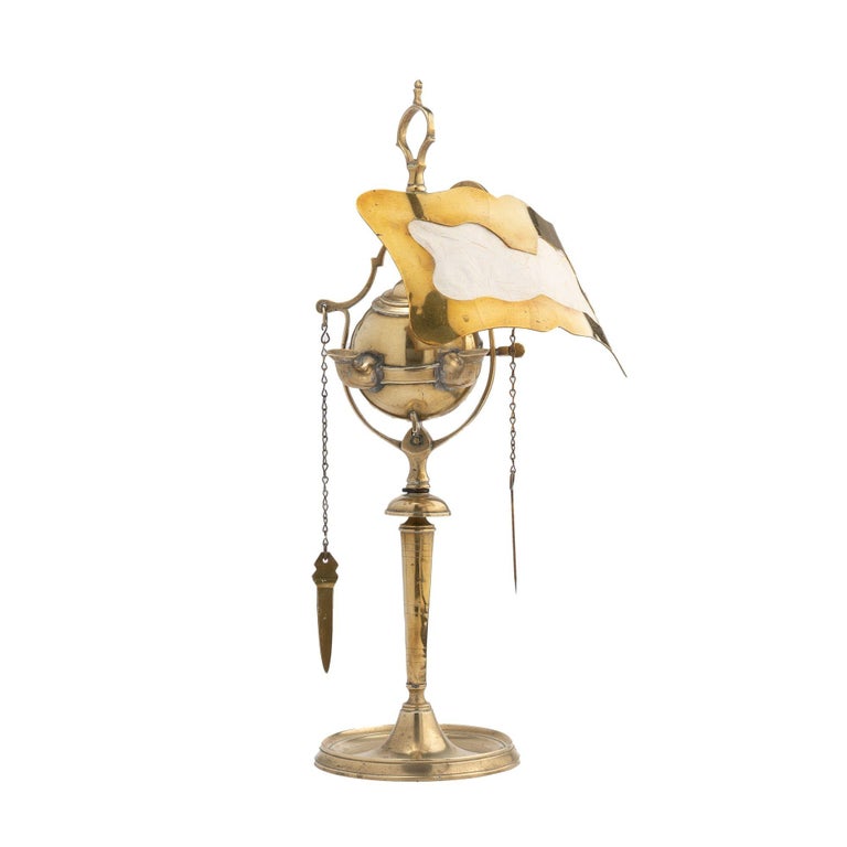 Italian Cast Brass Two Burner Oil Lamp, 1800 For Sale at 1stDibs