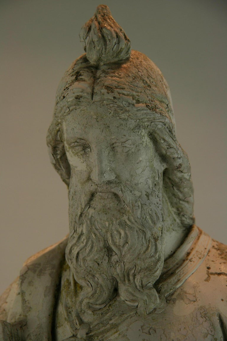 Italian Stone Garden Statue of Saint Jude 1890 For Sale at 1stDibs