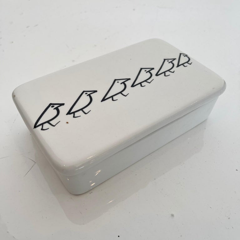 Italian Ceramic Box with Birds by Raymor For Sale at 1stDibs