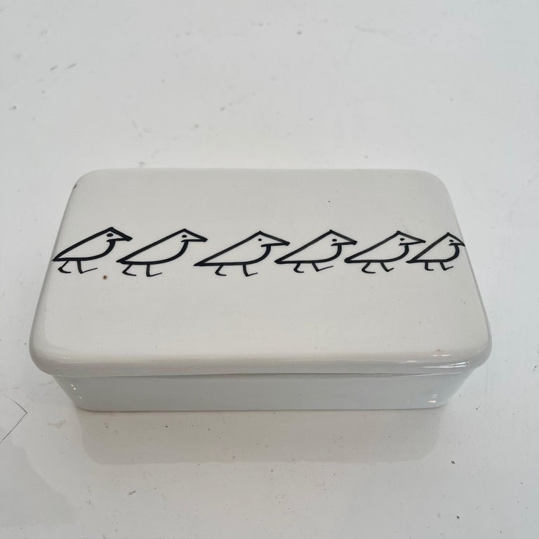 Italian Ceramic Box with Birds by Raymor For Sale at 1stDibs
