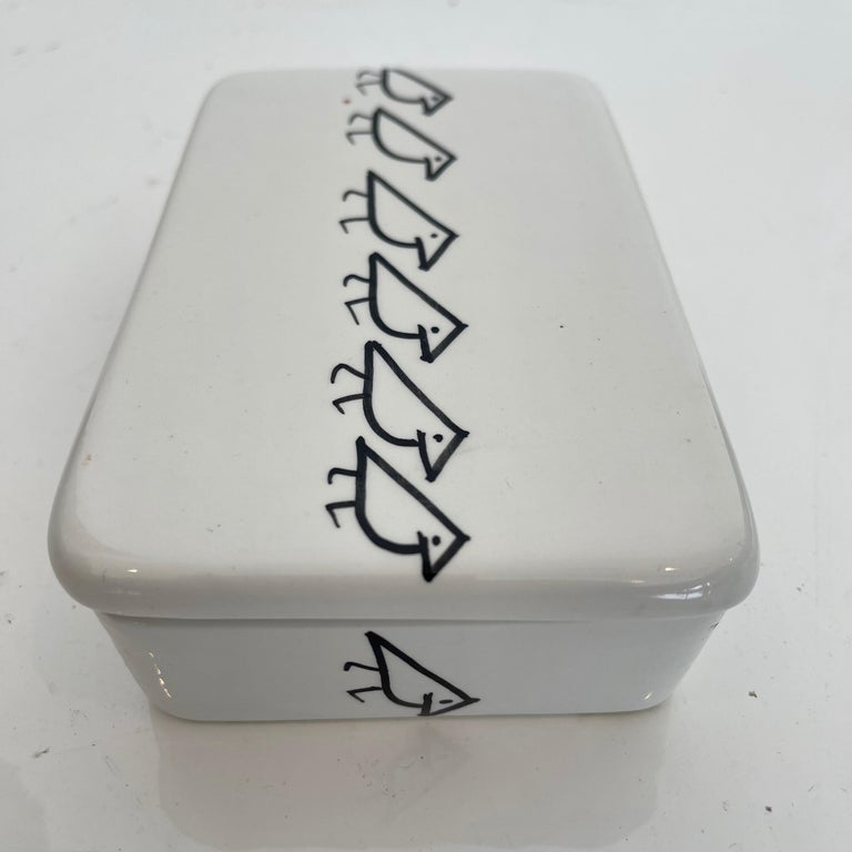 Italian Ceramic Box with Birds by Raymor For Sale at 1stDibs