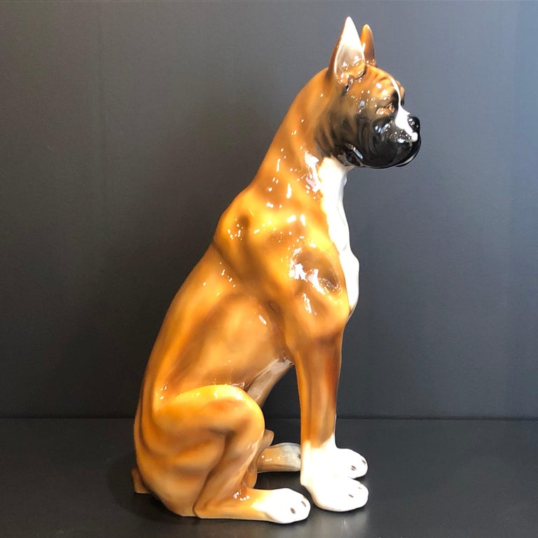 Italian Ceramic Boxer, Italy 1970s For Sale at 1stDibs