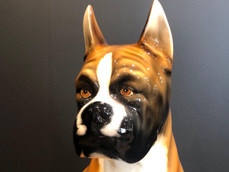 Italian Ceramic Boxer, Italy 1970s For Sale at 1stDibs