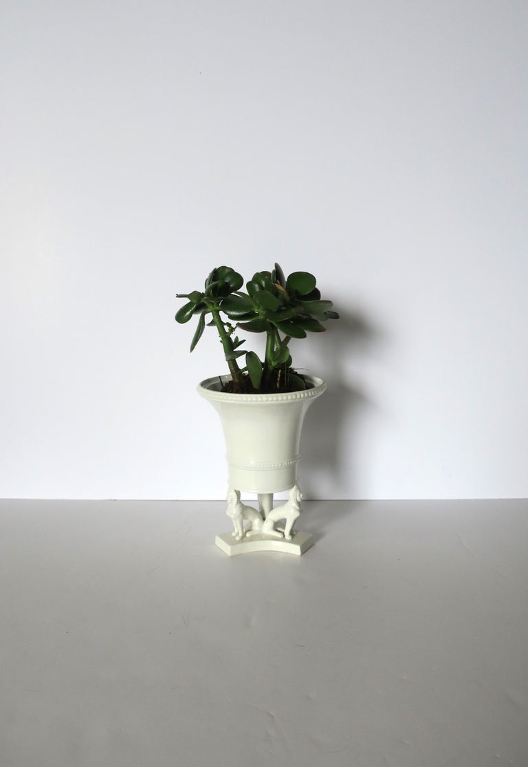 Italian Ceramic Egyptian Revival Urn with Dogs Cachepot or Vase For ...