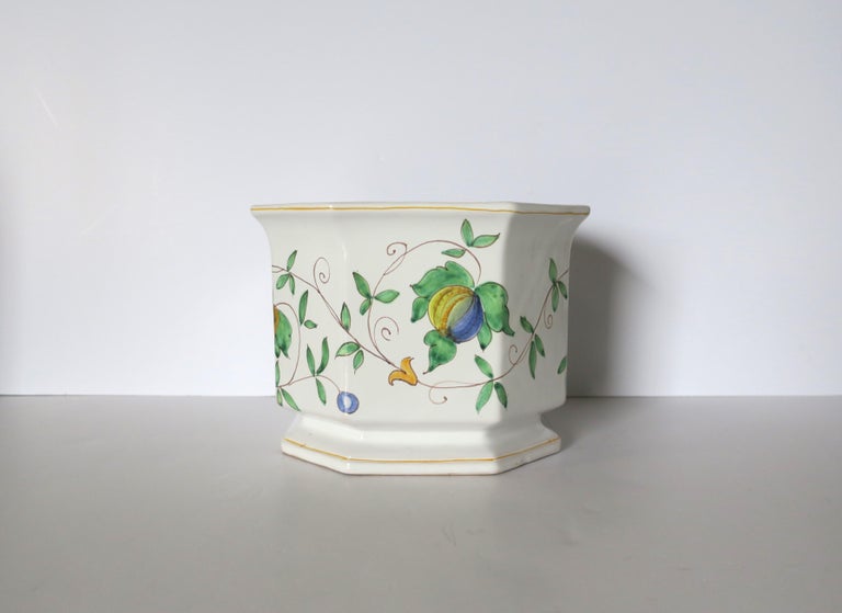 Italian Ceramic Flower or Plant Holder Planter Cachepot with Fruit and ...