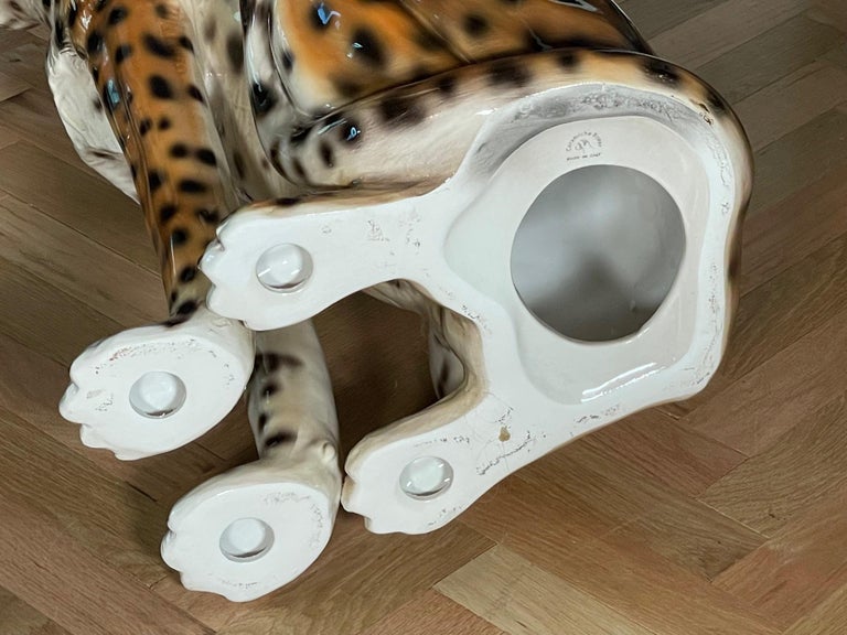 Italian Ceramic Life Size Cheetah Figurine at 1stDibs