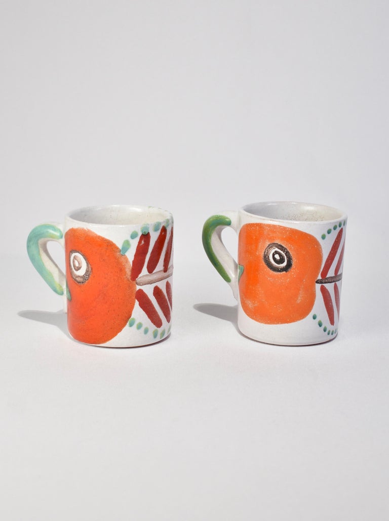 Italian Ceramic Mug Set For Sale at 1stDibs