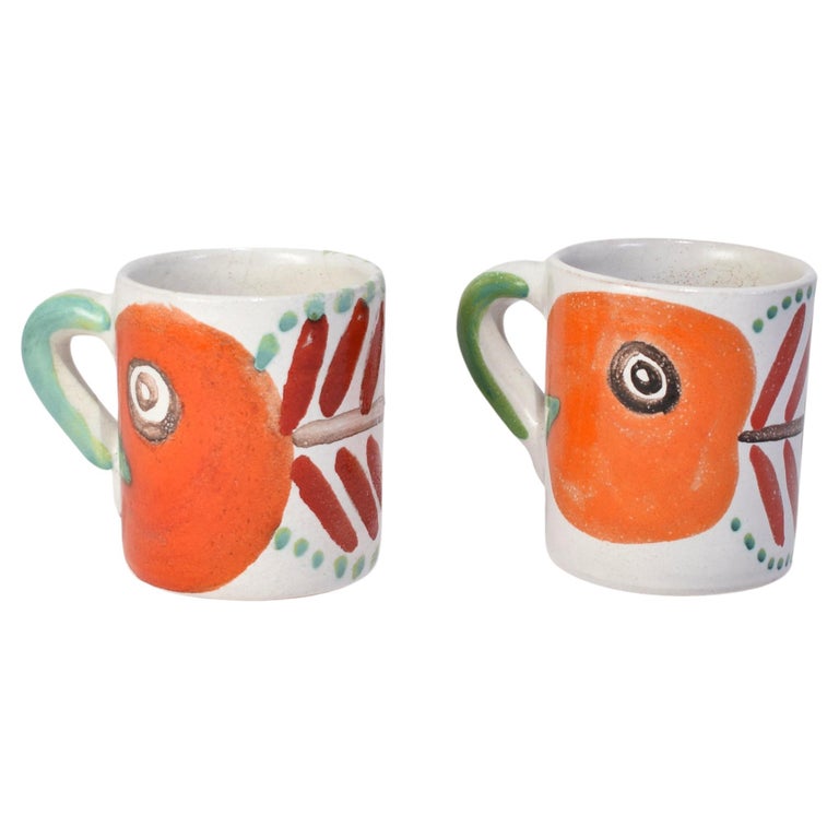 Italian Ceramic Mug Set For Sale at 1stDibs