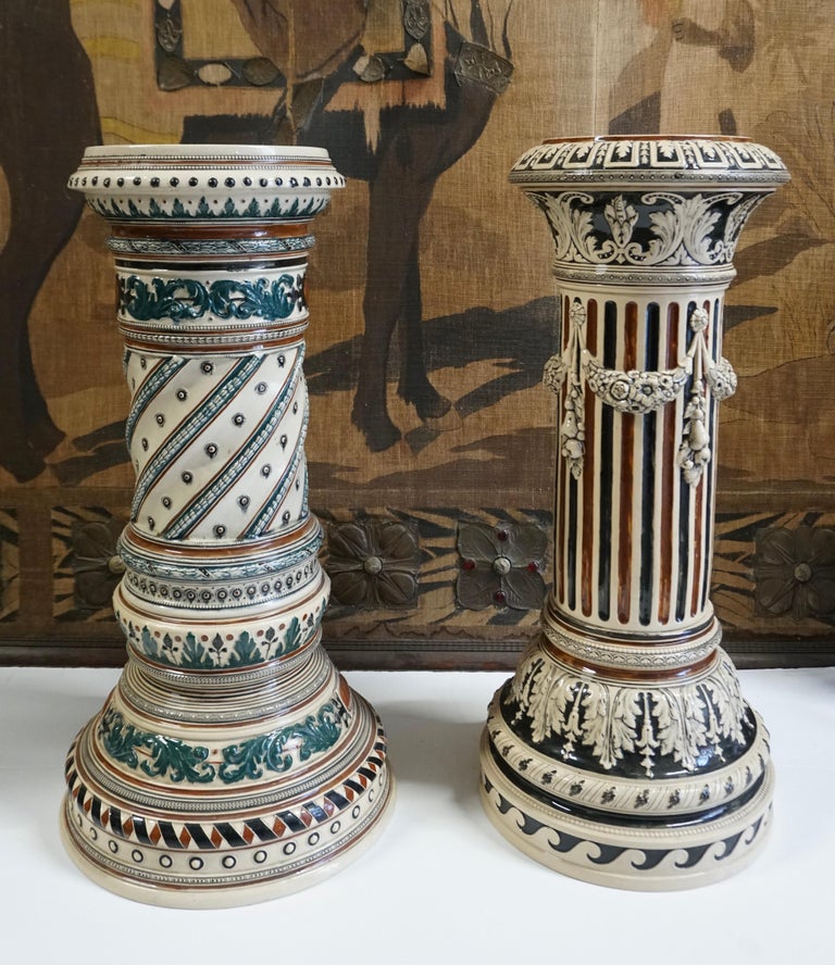 Two Italian Ceramic Pedestals or Columns For Sale at 1stDibs | ceramic ...