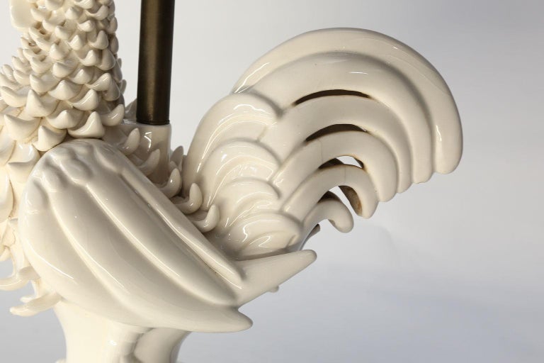 Italian Ceramic Rooster Lamp at 1stDibs