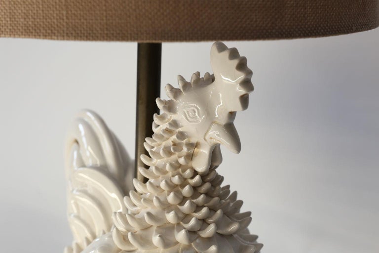 Italian Ceramic Rooster Lamp at 1stDibs