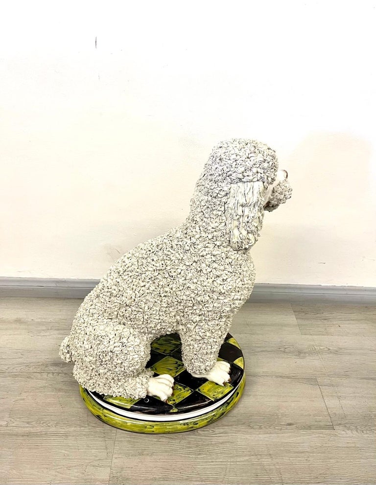Italian Ceramic Spaghetti Poodle Sculpture For Sale at 1stDibs
