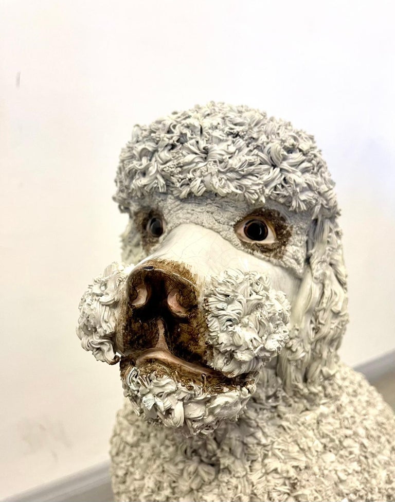 Italian Ceramic Spaghetti Poodle Sculpture For Sale at 1stDibs