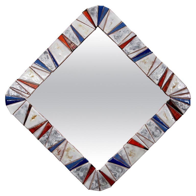 Italian Ceramic Tile Mirror at 1stDibs