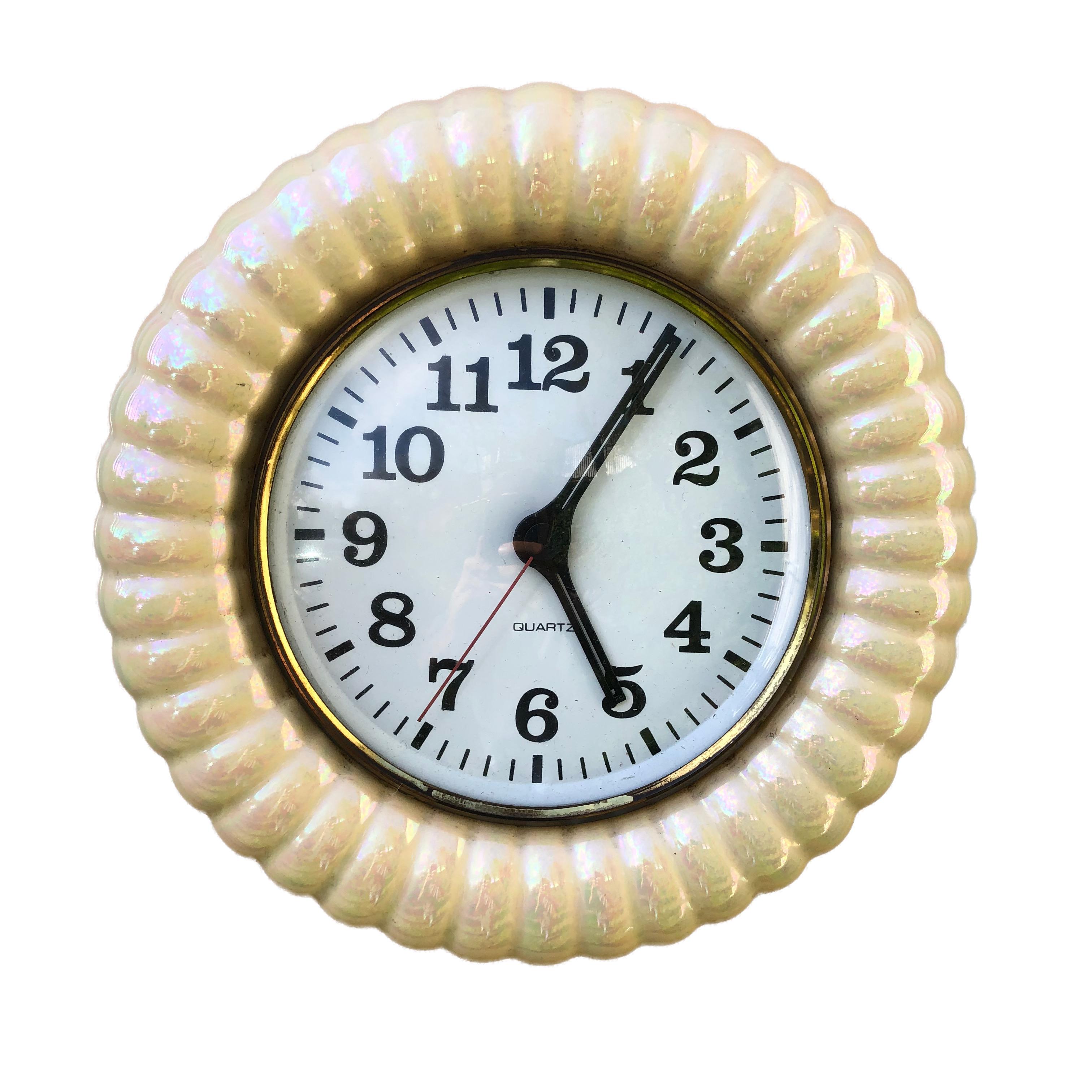 Italian Ceramic Wall Clock in the Style of Tommaso Barbi by Ceramiche ...