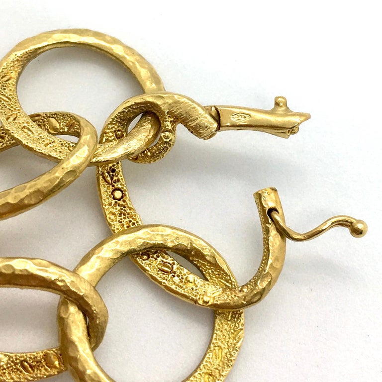 Italian Chain Necklace with Oversized and Textured Links in 18 Karat ...