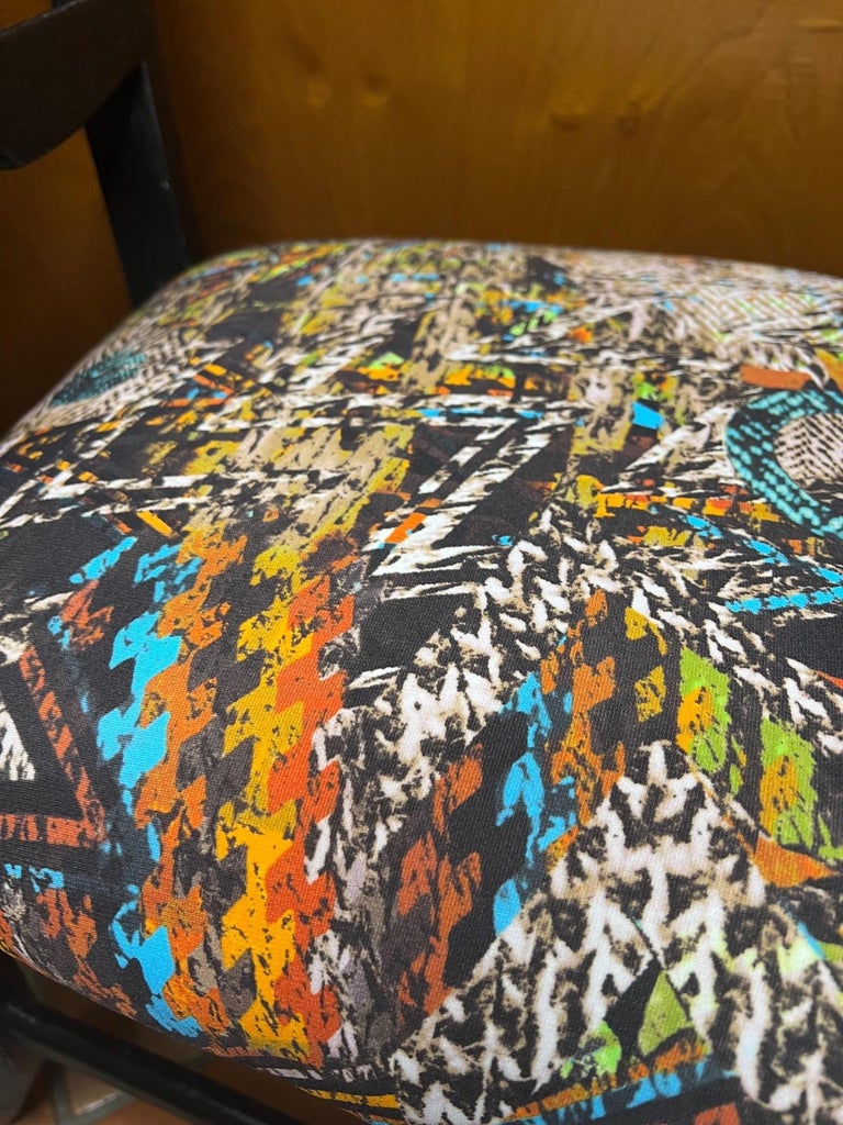 Italian Chair with a Very Original Design with Seat in Colored Fabric ...