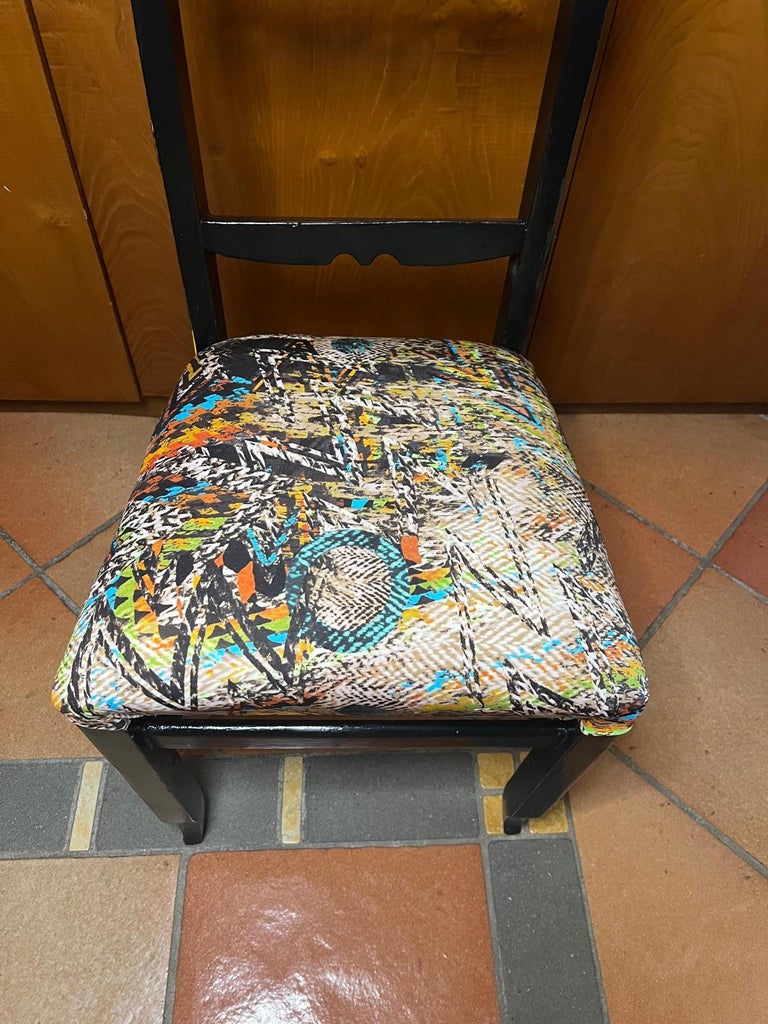 Italian Chair with a Very Original Design with Seat in Colored Fabric ...