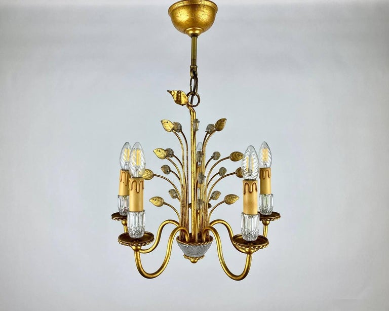 Italian Chandelier by Banci Firenze Vintage Gilded Chandelier, 1970s ...