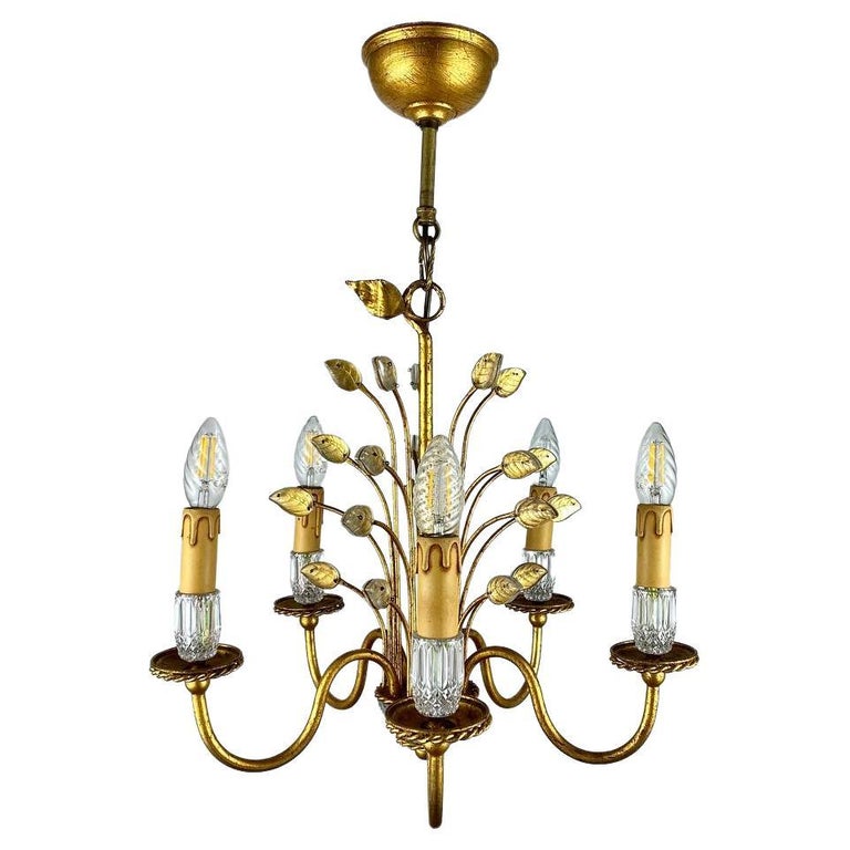 Italian Chandelier by Banci Firenze Vintage Gilded Chandelier, 1970s ...