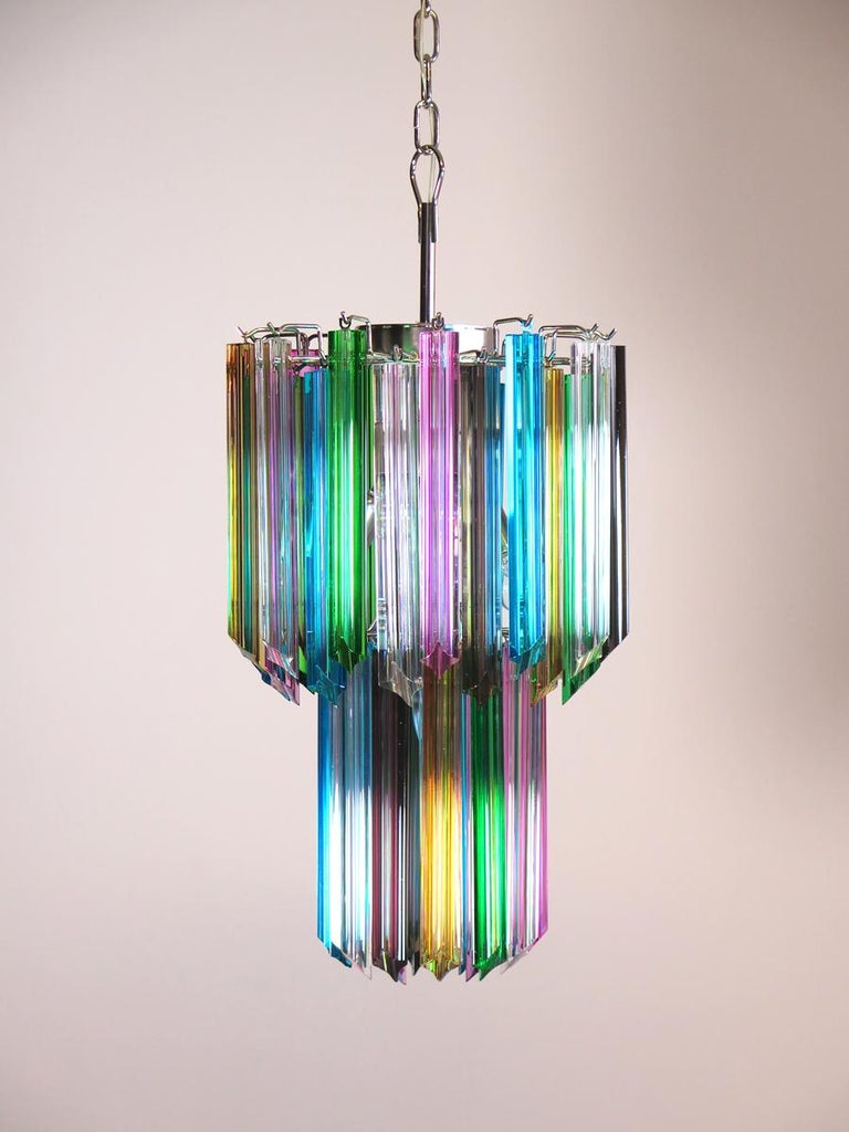Italian Chandelier Multi-Color Venini Style, Murano For Sale at 1stDibs