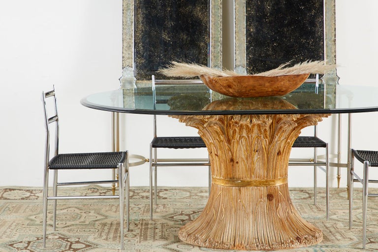 Italian Chelini Carved Wheat Sheaf Oval Dining Table at 1stDibs