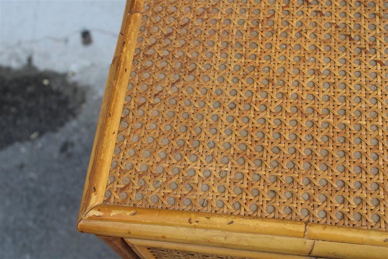 Italian Chest of Drawers 1950 in Bamboo and Vienna Straw with Drawers ...