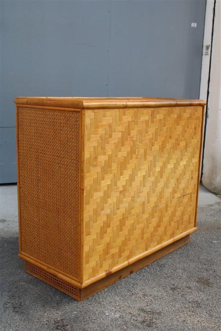 Italian Chest of Drawers 1950 in Bamboo and Vienna Straw with Drawers ...
