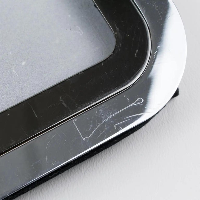 Italian Chrome and Gunmetal Picture Frame with Kinetic Design, 1970s ...