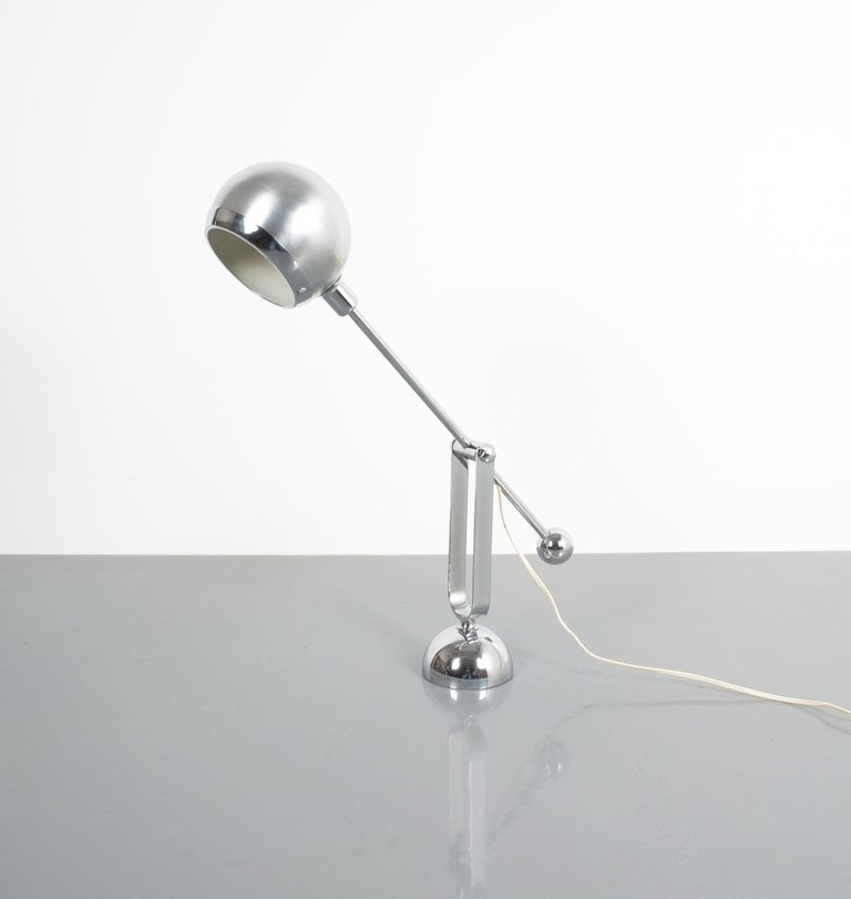 Italian Chrome Counterweight Table Lamp by Sergio Asti at 1stDibs