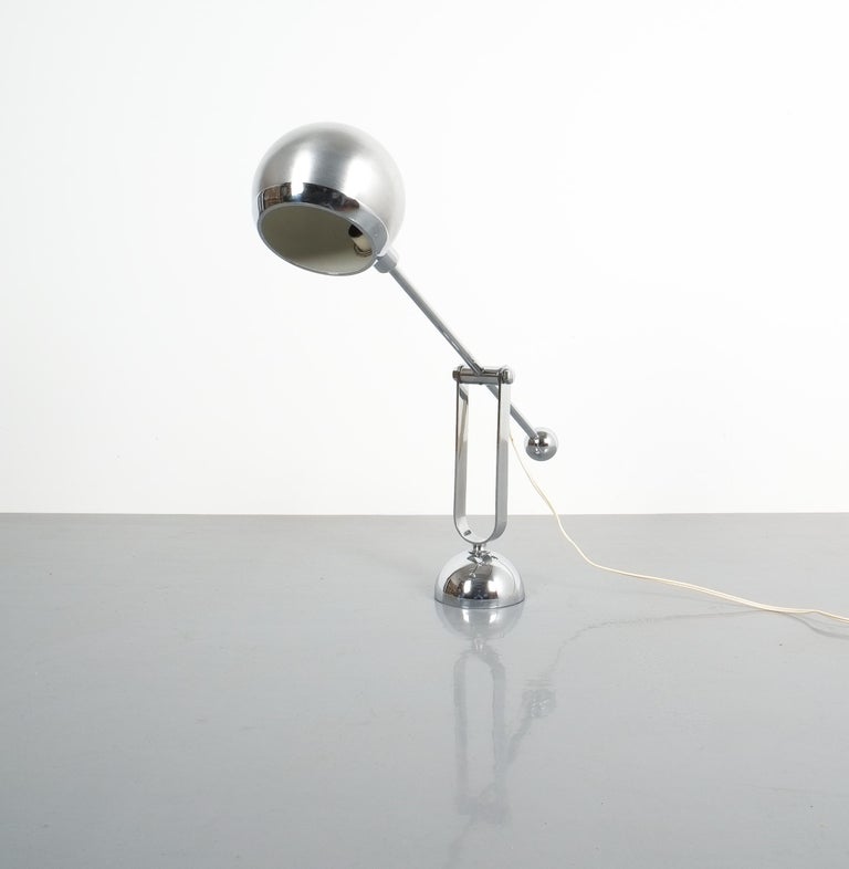 Italian Chrome Counterweight Table Lamp by Sergio Asti at 1stDibs