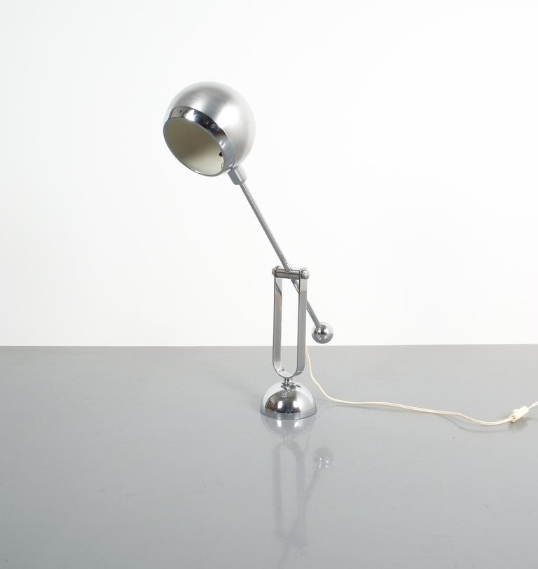 Italian Chrome Counterweight Table Lamp by Sergio Asti at 1stDibs