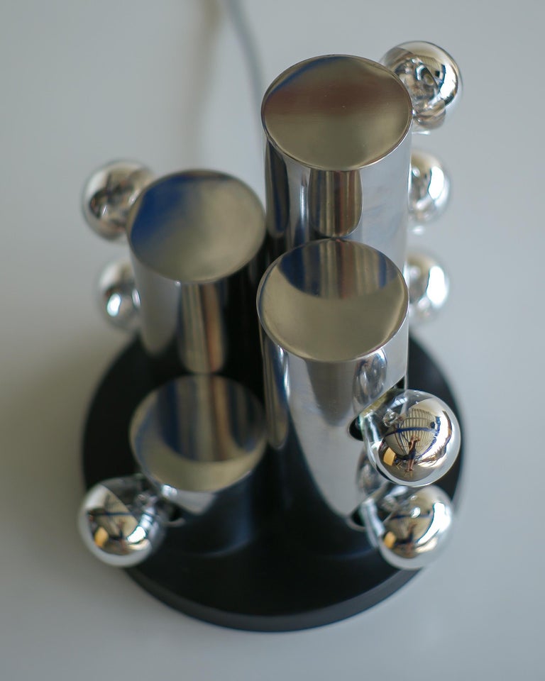 Italian Chrome Cylinder Table Lamp For Sale at 1stDibs