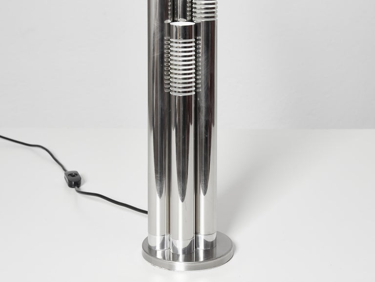 Italian Chromed Metal Tubular Table Lamp, c. 1970 For Sale at 1stDibs