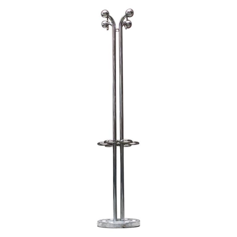 Italian Chromed Steel Coat Hanger, 1970s at 1stDibs