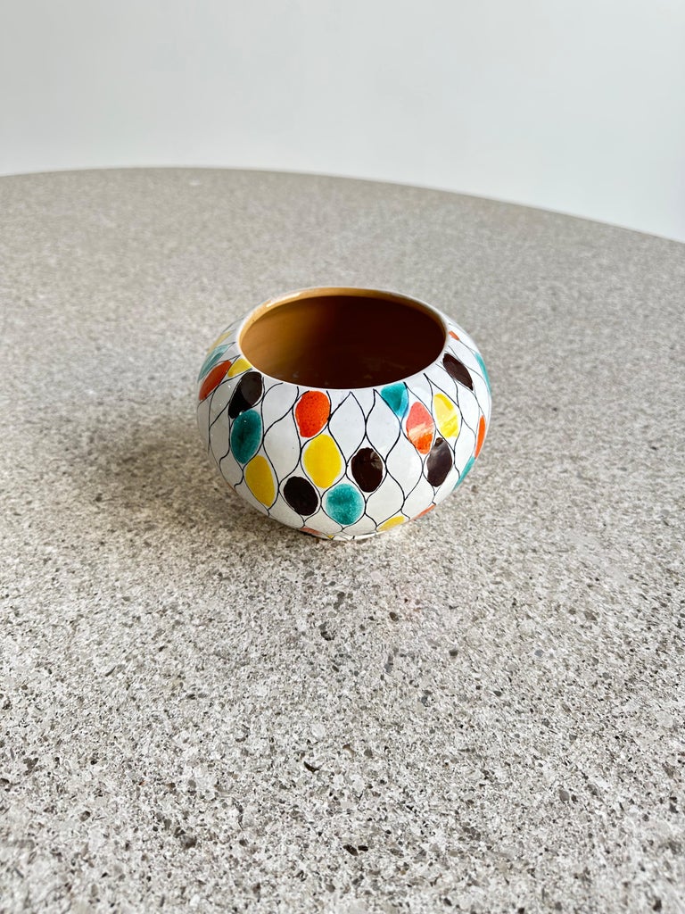 Italian Circular Glazed Ceramic by Rometti, 1978 For Sale at 1stDibs