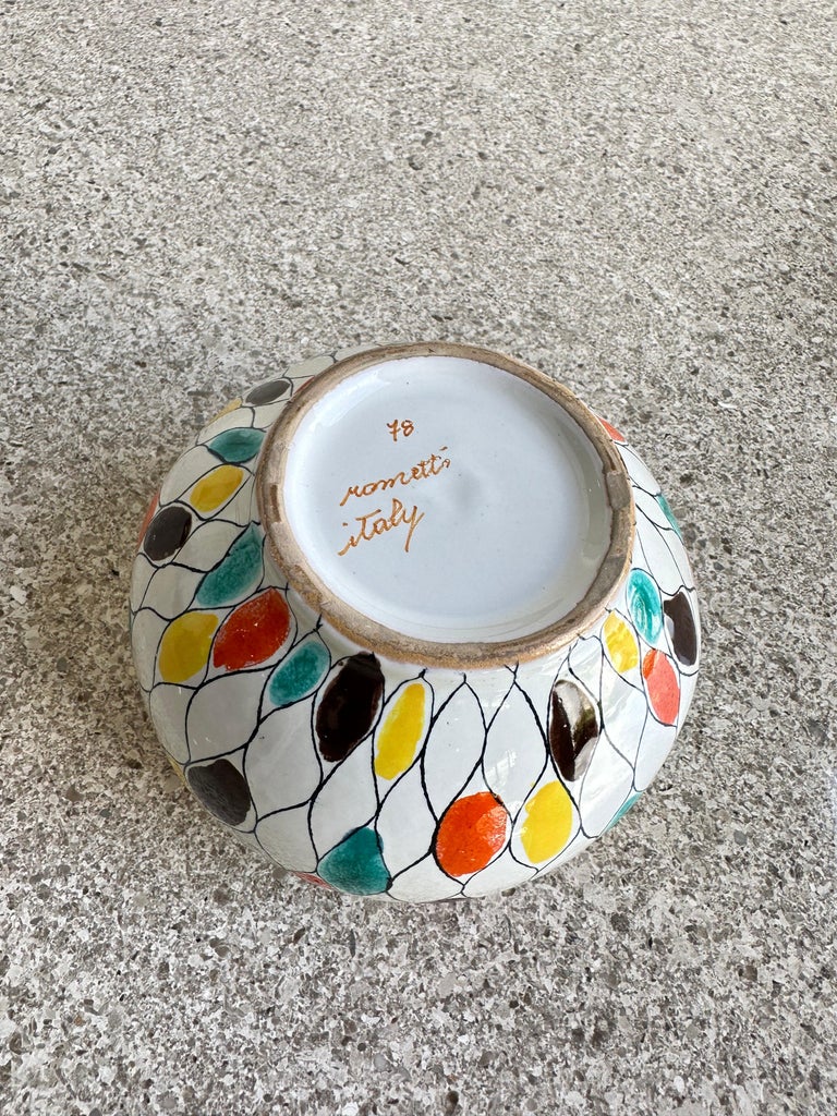 Italian Circular Glazed Ceramic by Rometti, 1978 For Sale at 1stDibs
