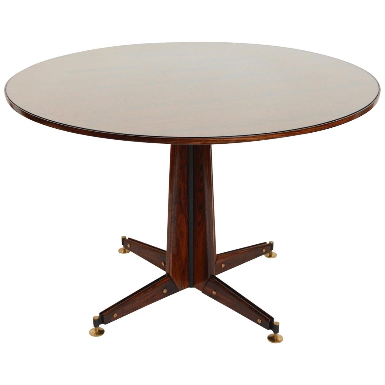 Midcentury Modern Circular Rosewood Italian Extendable Dining Table ...