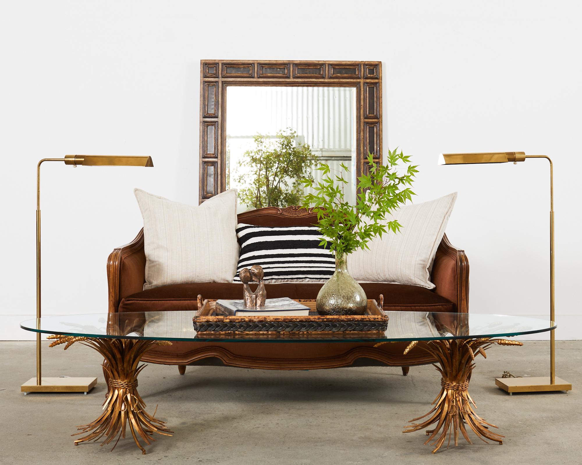 Italian Coco Chanel Style Gilt Sheaf of Wheat Cocktail Table at 1stDibs