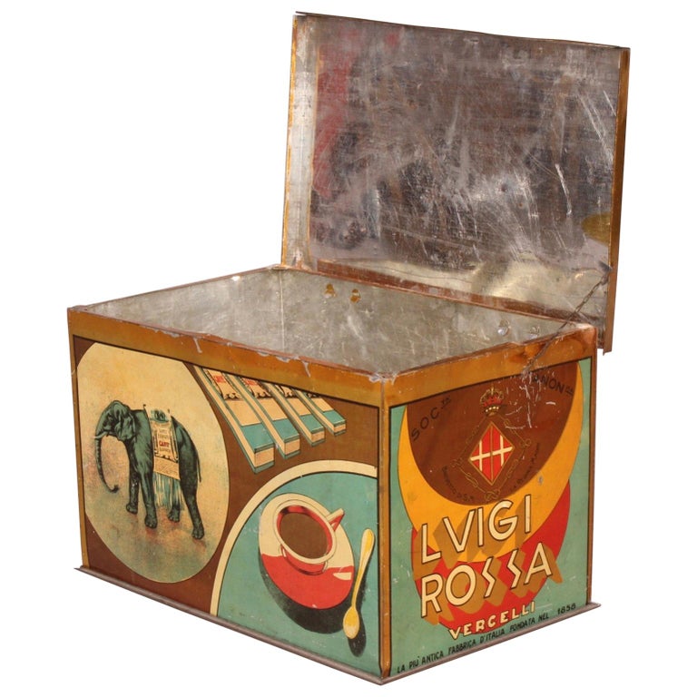 Italian Coffee Metal Box For Sale at 1stDibs