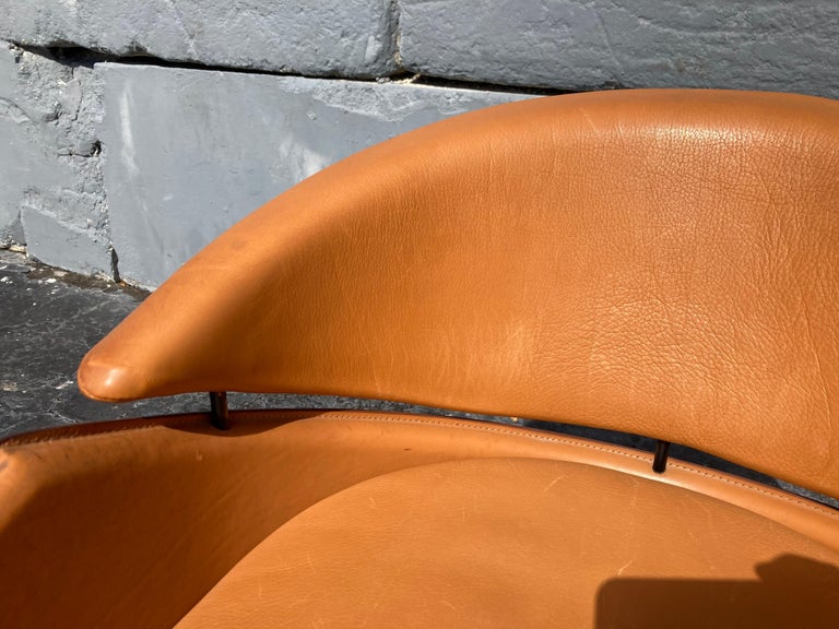 Italian Cognac Leather Armchairs at 1stDibs