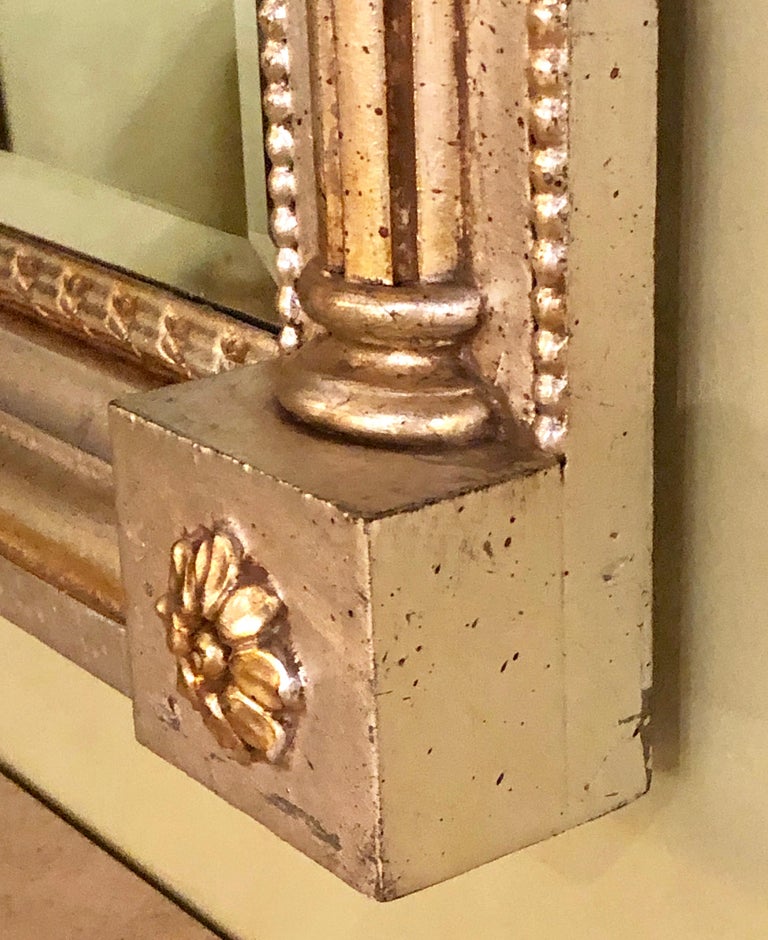 Italian Console Mirror Having Silver Leaf Eglomise Design by LaBarge ...