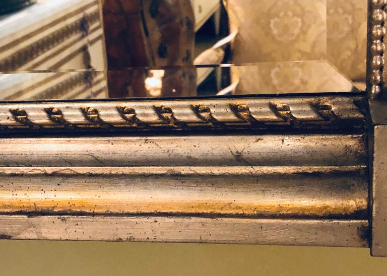 Italian Console Mirror Having Silver Leaf Eglomise Design by LaBarge ...